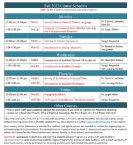 Maitripa College Current Course Schedule - Maitripa College